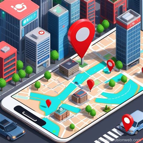 3d City Map With Cell Phone And Red Pin Stable Diffusion Online