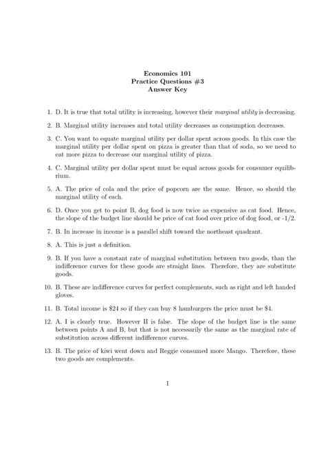 Practice Questions 3 Principles Of Microeconomics Econ 101 Docsity