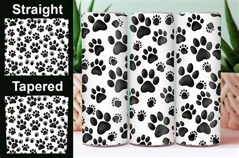 Paw Print Laser Tumbler Wrap Design Graphic By Jahanul Creative Fabrica