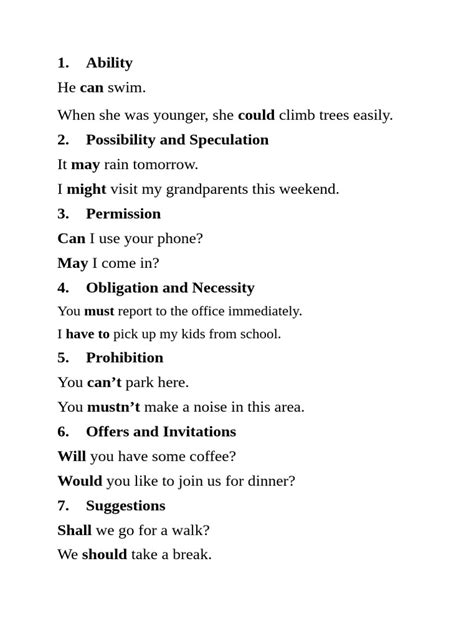 Modals Pdf