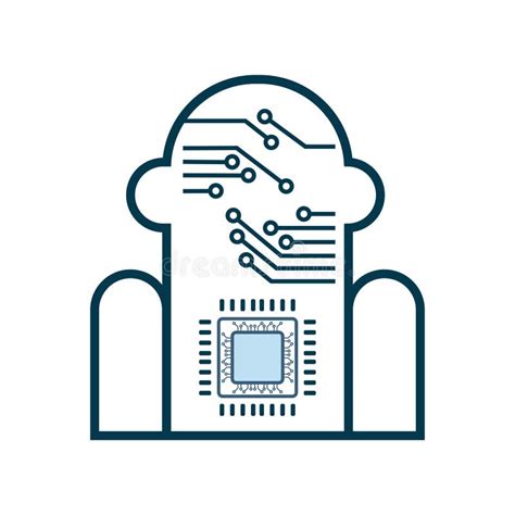 Head Of Ai Icons Symbols Artificial Intelligence Lined Brain Cybernetic Ai Head Technology