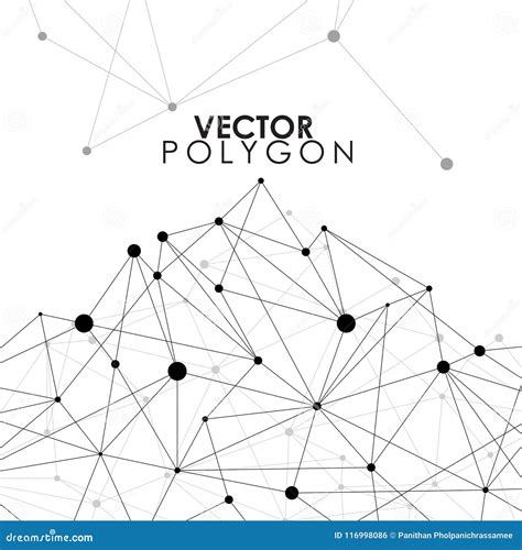 Network Connecting Dot Polygon Background Concept Of Network Business Connecting Molecule
