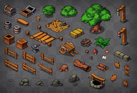 D Isometric Village Gamedev Market