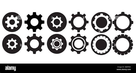 Vector Gear Icons Set Black And White Settings Icon Set Settings