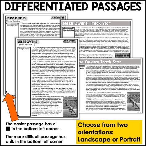 Jesse Owens Reading Passage And Worksheets Appletastic Learning