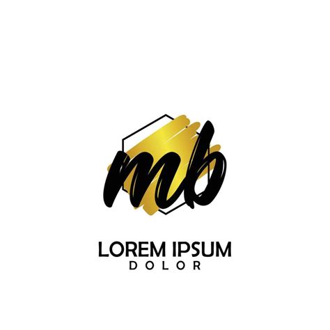 Mb Initial Brush In Circle Frame Template Design 29321448 Vector Art At