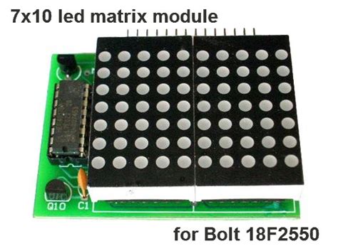 Pic Projects 7x10 Led Matrix Module Expansion For Bolt 18f2550 Shows
