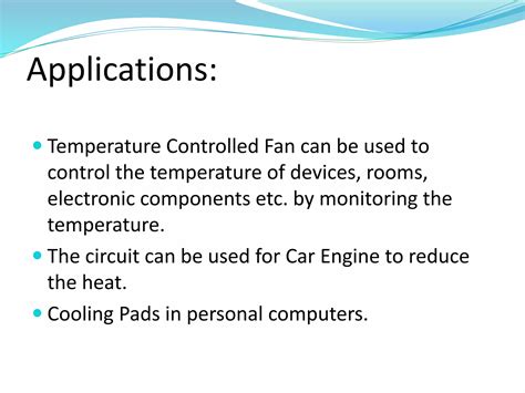Temperature Controlled Dc Fan Using Thermistor Pptx