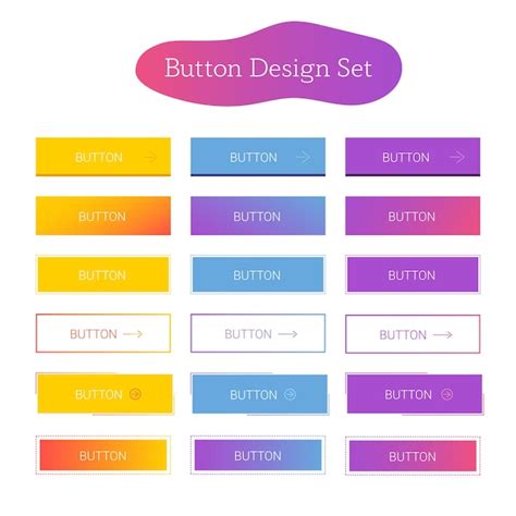 Premium Vector Buttons Design Set
