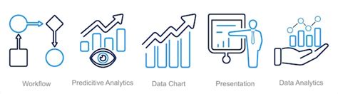 Premium Vector A Set Of 5 Data Analytics Icons As Workflow Predictive Analytics Data Chart