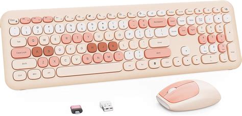 Nowlike Wireless Keyboard And Mouse Combo Retro Typewriter Keyboard With Round
