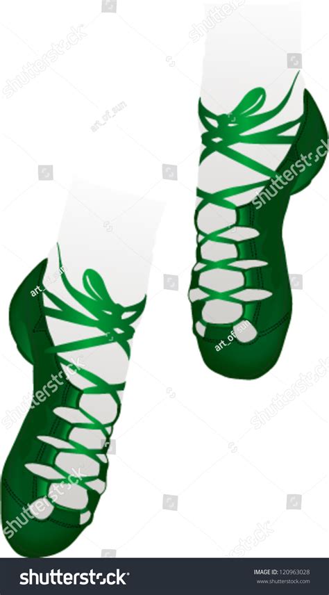 Green Irish Dancing Soft Shoes Stock Vector Illustration 120963028 Shutterstock