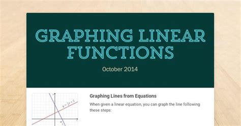 Graphing Linear Functions Smore Newsletters