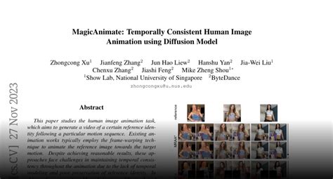 Paper Page Magicanimate Temporally Consistent Human Image Animation Using Diffusion Model