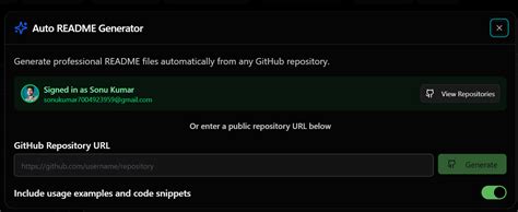 Ai‑powered Readme Generator For Github Generate Readmemd From Code In
