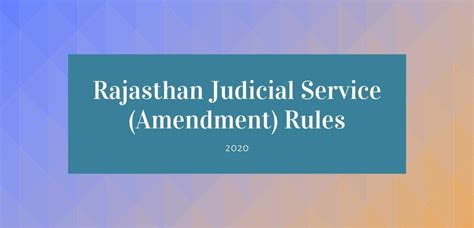 Government Amends Rajasthan Judicial Service Rules 2010 Rajras Ras