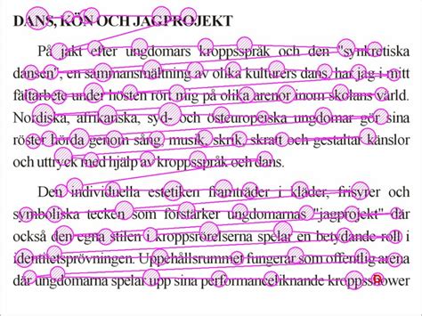 An Example Of Fixations And Saccades Over Text Download Scientific