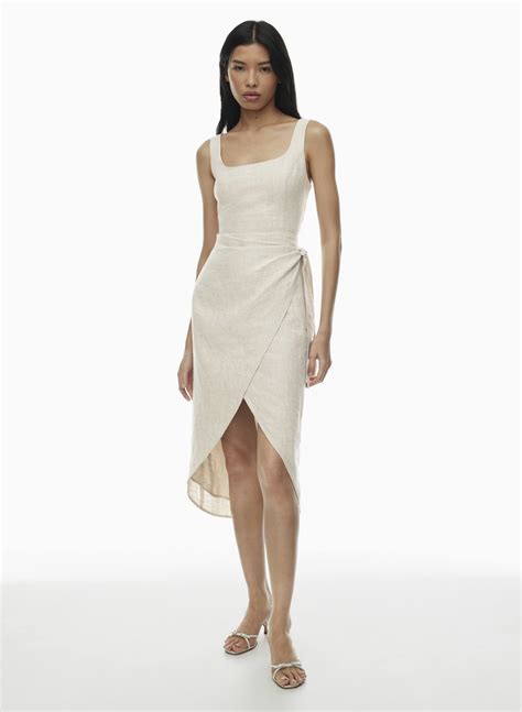 Wilfred New Saturn Linen Midi Dress Aritzia Ca