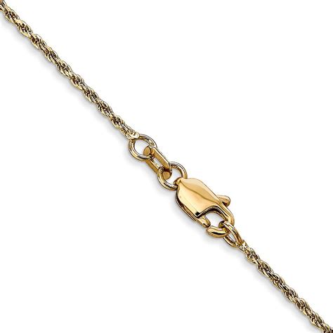 14k 20 Inch 115mm Diamond Cut Machine Made Rope With Lobster Clasp Ch