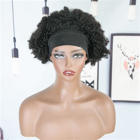 10 Inch 150 Density Kinky Curly Human Hair Headband Wig For Sale Y241