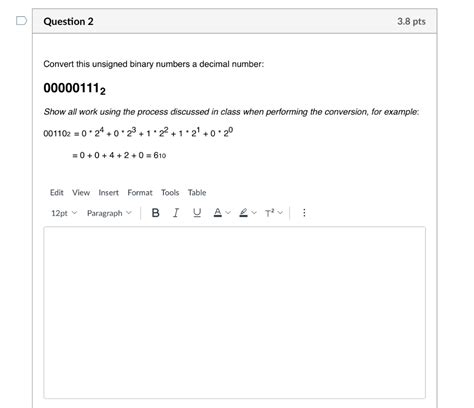 Solved Convert This Unsigned Binary Numbers A Decimal