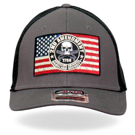 Trucker Hat 2nd Amedment Flag Hot Leathers
