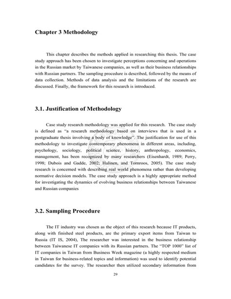 Research Methodology Taiwanese Firms In Russian It Market