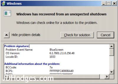 Windows Has Recovered From An Unexpected Shutdown J D Hodges