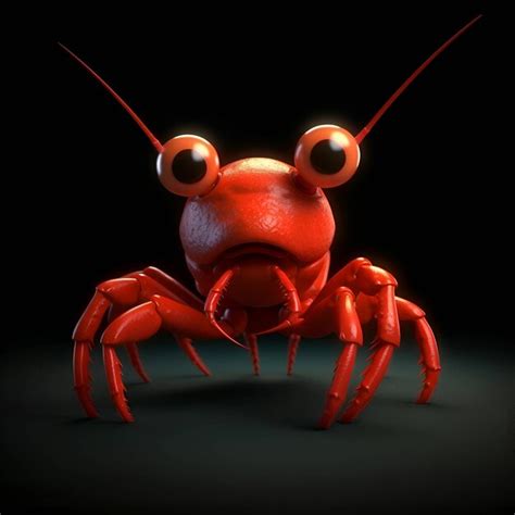 Premium Ai Image 3d Illustration Of A Spiny Red Crab On Black Background