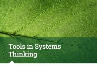Tools In Systems Thinking PPTX