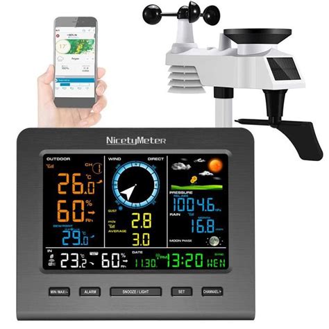 Station Meteo Professionnelle Sans Fil Avec Sonde Exterieure Solaire En Avec Wi Fi A
