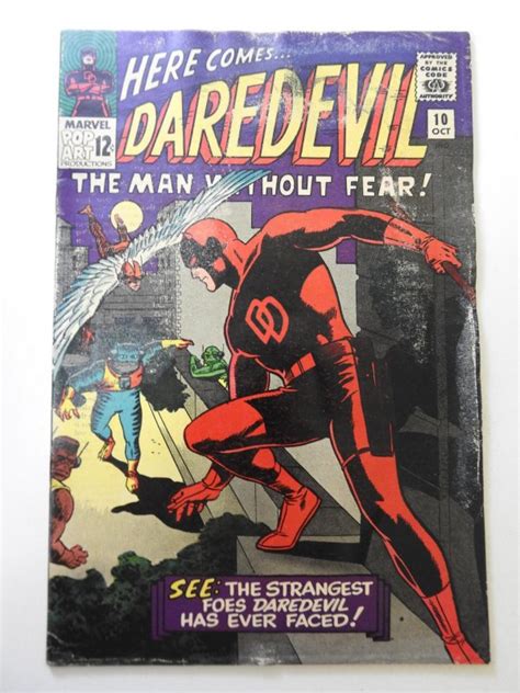 Daredevil 10 1965 GD Condition Moisture Damage Rusty Staples