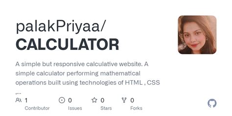 Github Palakpriyaacalculator A Simple But Responsive Calculative