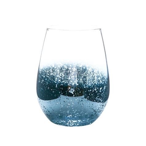 ` Personalised Name Plain ` Crystal Egg Glass Cup Glitters Blue