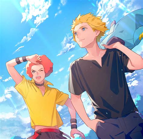 Volkner And Flint Pokemon And 1 More Drawn By Kurochiroko Danbooru