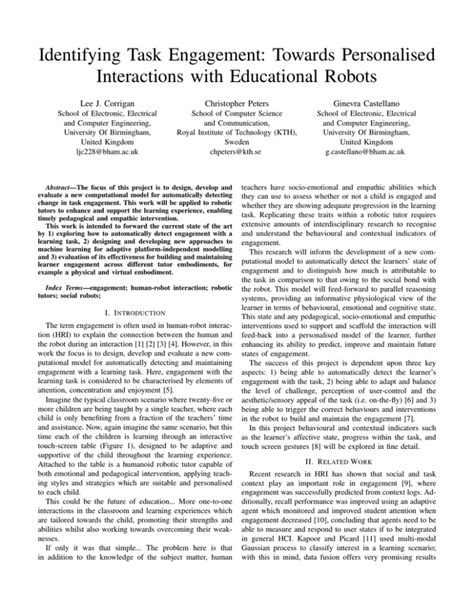 Identifying Task Engagement Towards Personalised