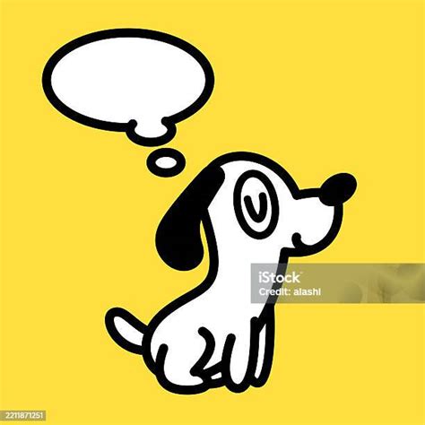 펄럭이는 귀 앉아서 생각하고 웃고 측면보기 검은 윤곽선 미니멀리스트 스타일을 가진 귀여운 개 Full Body Isolated에 대한 스톡 벡터 아트 및 기타 이미지