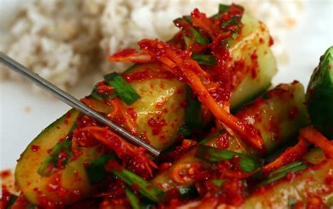 Spicy Stuffed Cucumber Kimchi Oi Sobagi Recipe Maangchi