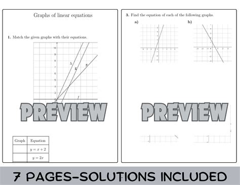 Writing Equations From A Graph Worksheet Linear Equations Definition