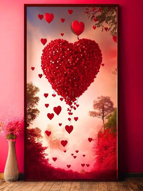 Premium Photo Valentine Day Surprise Digital Print Art