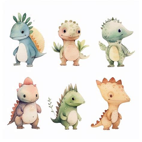 Il Existe Quatre Types Différents De Dinosaures Qui Sont Peints à L