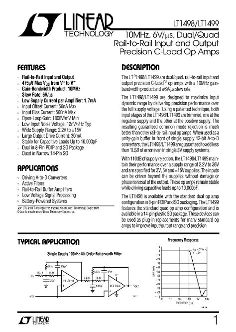 Lt1498 166629 Pdf Datasheet Download Ic On Line