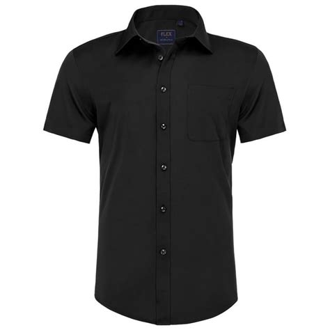 Jorlat Mens Short Sleeve Dress Shirts With Pocket Casual Button Down