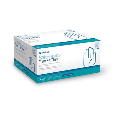 Medicom™ Safebasics True Fit™ Thin Nitrile Medical Examination Gloves
