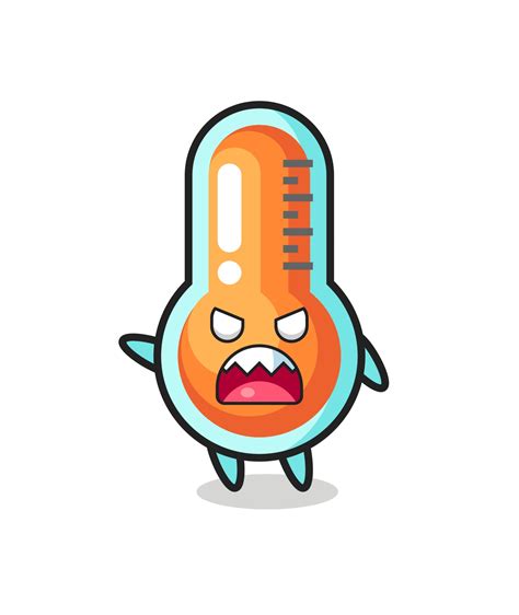 Cute Thermometer Cartoon In A Very Angry Pose 3439327 Vector Art At