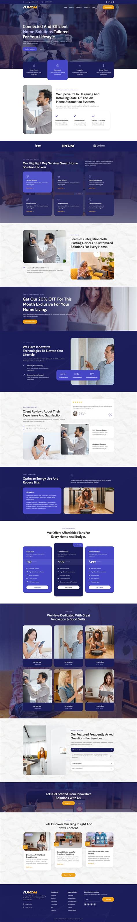 Auhom Smart Home Automation Elementor Template Kit Wp Template Kits Ft Ai Technology