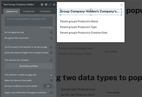 How To Send Data From Repeating Group To Popup In Bubble Io
