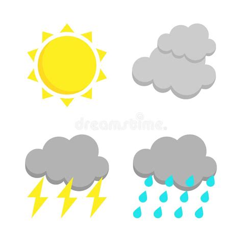 Conjunto De Iconos De Clima Vector Ilustración del Vector Ilustración