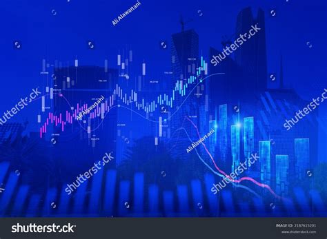 Stock Market Digital Graph Chart On Stock Photo 2187615201 Shutterstock