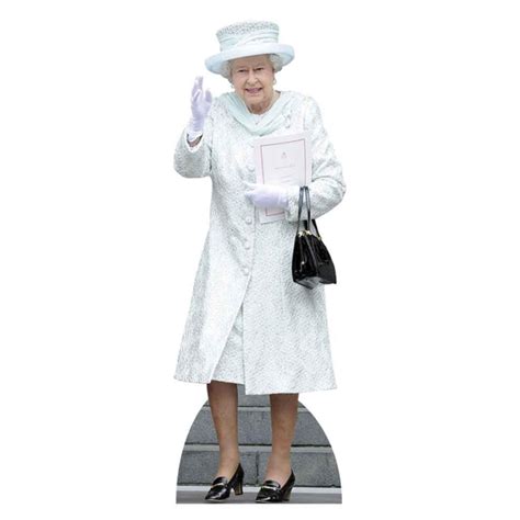 Buy Star Cutouts Queen Elizabeth Ii In White Dress Life Size
